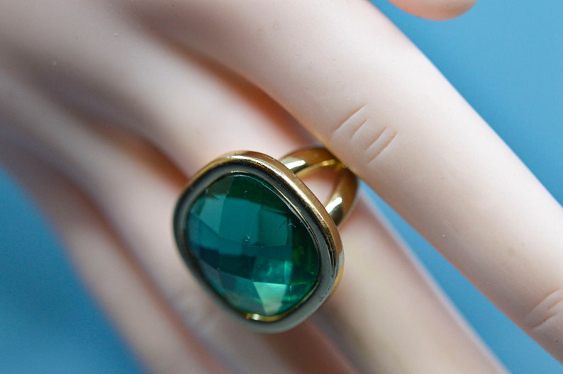 Gold Tone With Blue Crysstal Womens Fashion Ringsize 6 1/4 - Etsy