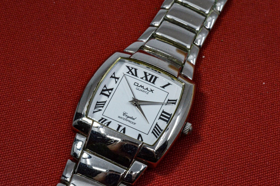 Qmax Steel Tone With White Dial Womens Quartz Wrist Watch - Etsy