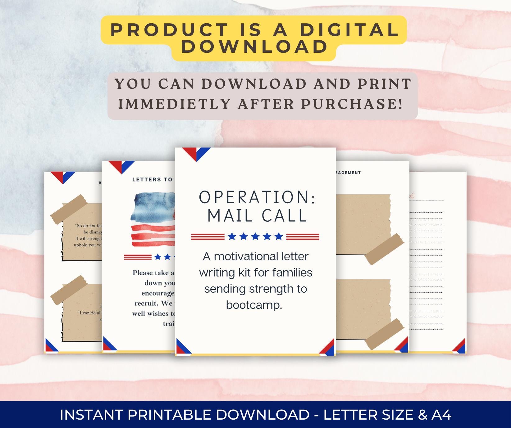 Military Bootcamp Deployment Letter Writing Kit Encouragement and Well ...