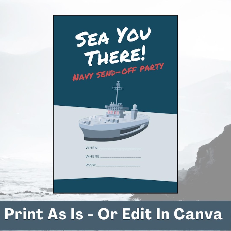 Navy Going Away Party Invitation Deployment Party Invitation Bootcamp ...