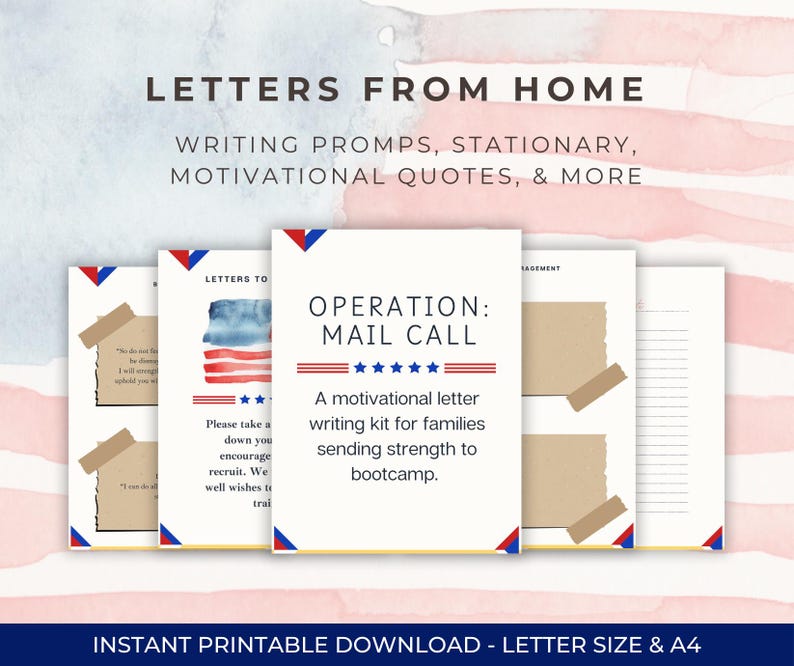 Military Bootcamp Deployment Letter Writing Kit Encouragement and Well ...