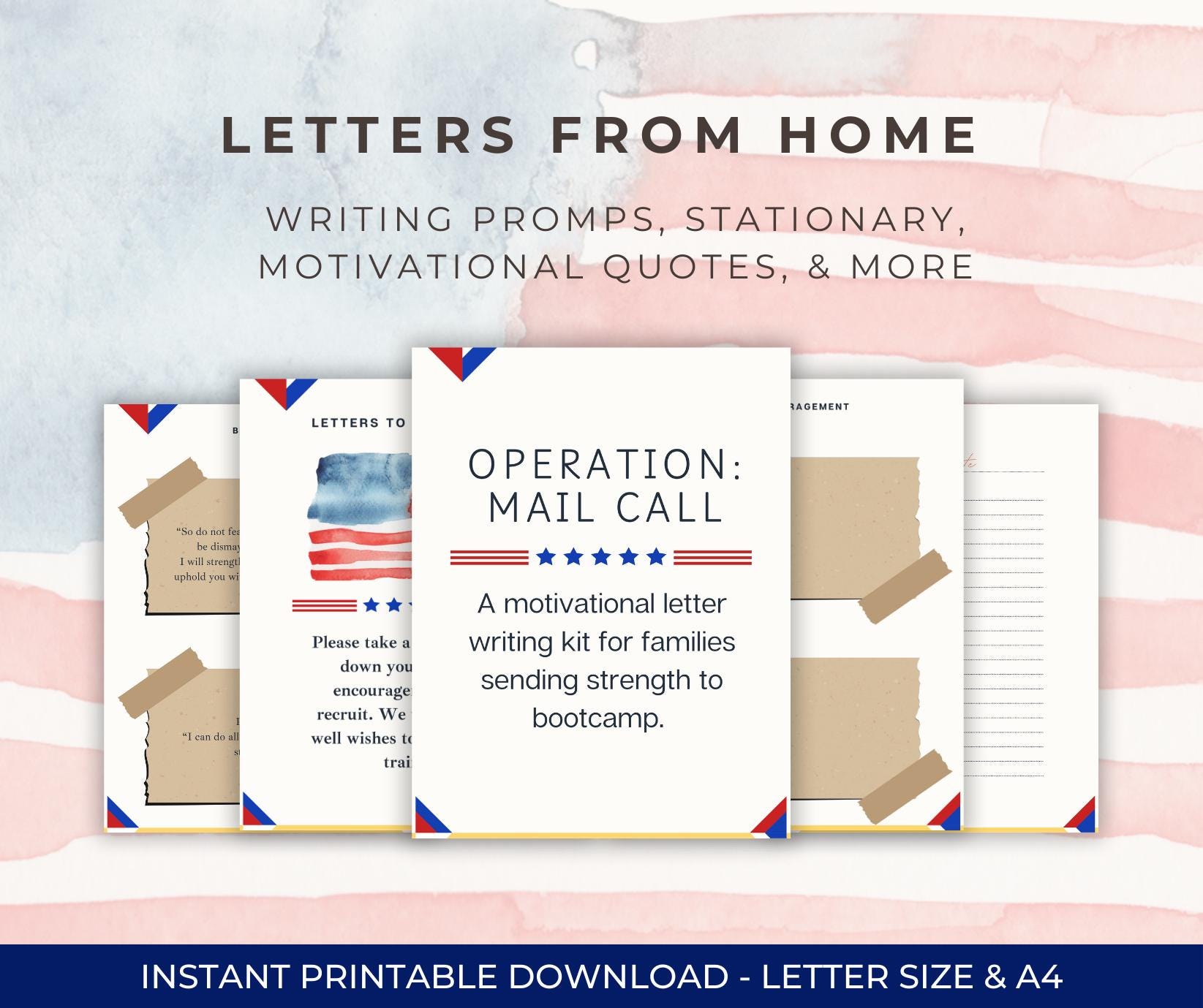 Military Bootcamp Deployment Letter Writing Kit Encouragement and Well ...