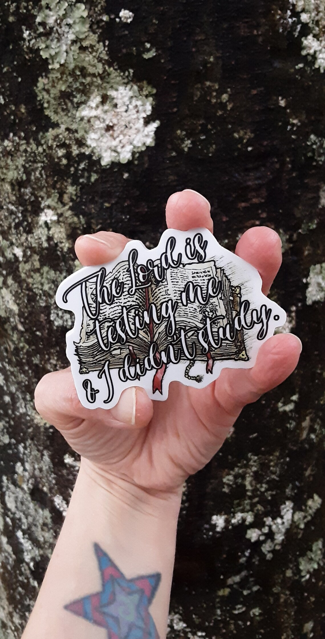 The Lord is Testing Me and I Didn't Study Sticker, Bailey Sarian Fan ...
