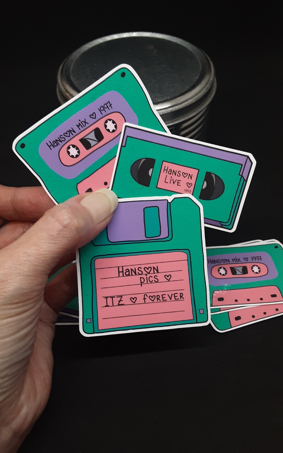 90s Nostalgia Hanson Media Sticker Set, VHS Sticker, Floppy Disk ...