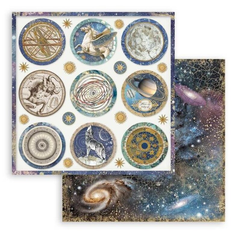 Stamperia Single Sheets 12x12 Scrapbooking Paper Cosmos - Etsy