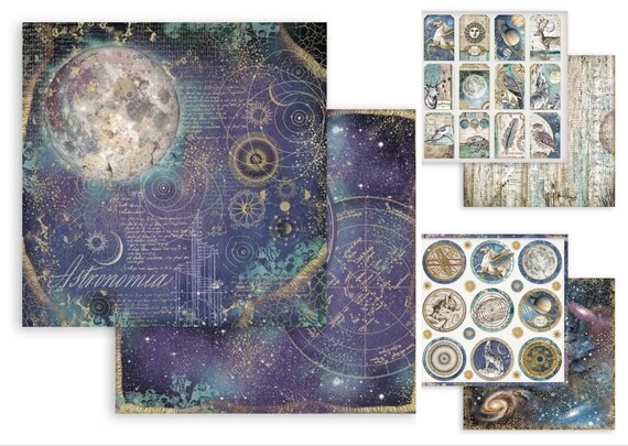 Stamperia Single Sheets 12x12 Scrapbooking Paper Cosmos - Etsy