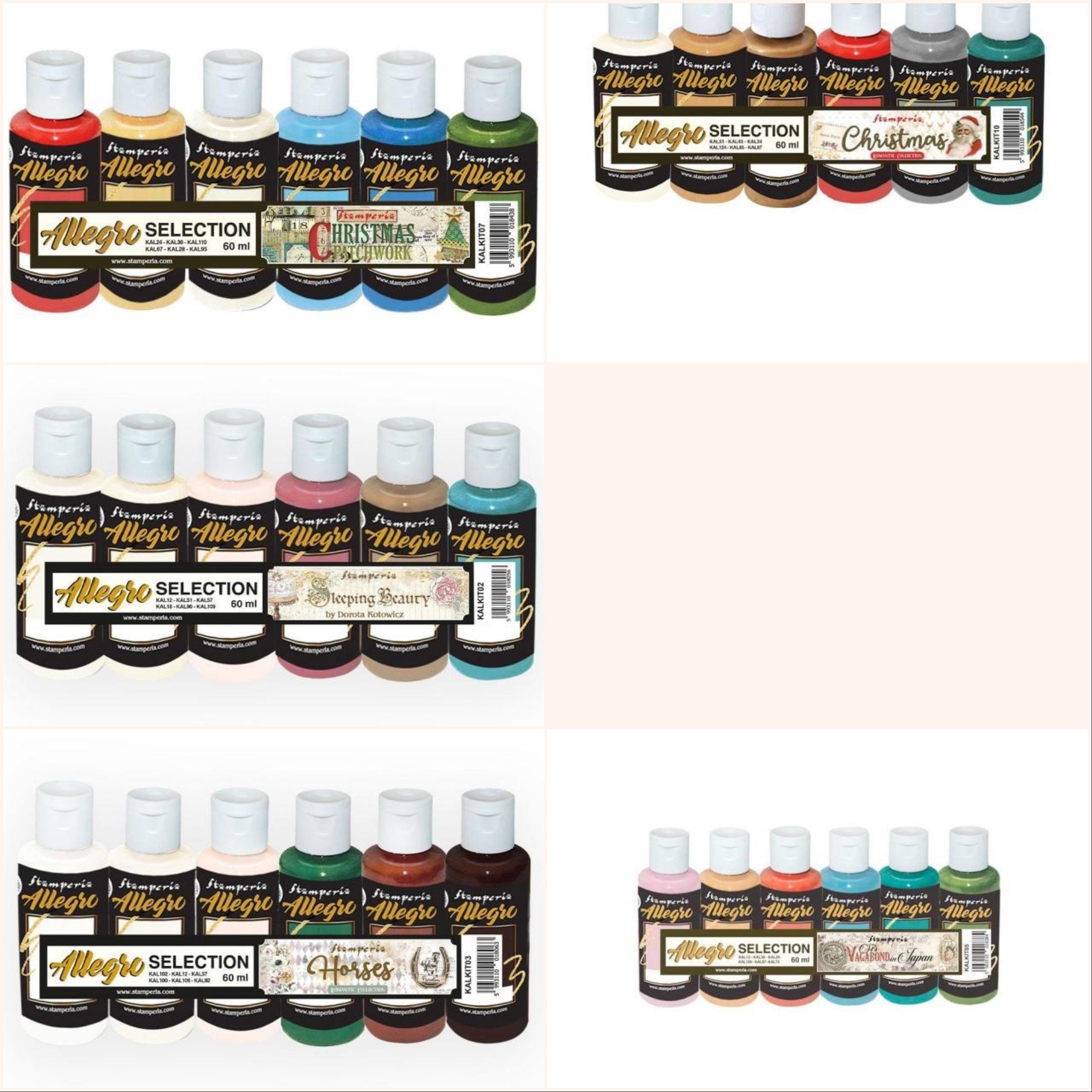 Stamperia Allegro HORSES Acrylic PAINT Set of 6-60ml bottles #KALKIT03 ...