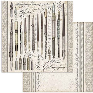 Calligraphy Stamperia 12x12 10/pack Double Sided SBBL79 - Etsy