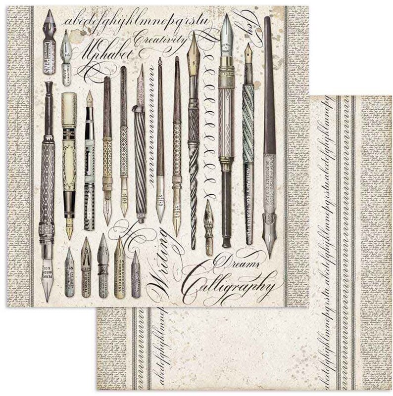 Calligraphy Stamperia 12x12 10/pack Double Sided SBBL79 - Etsy