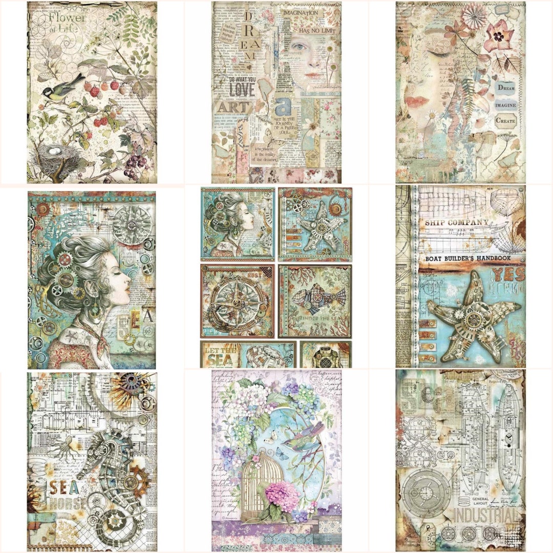 Stamperia Rice Paper A4 Collections: Sea World / Imagine / Hydrangea - Etsy