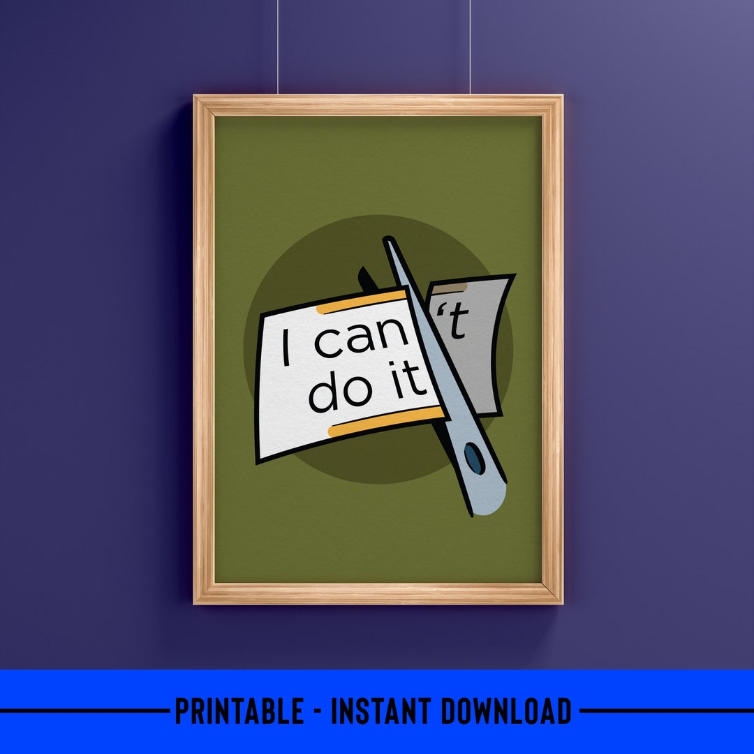 Motivational 'can Do It!' Printable Poster - Etsy