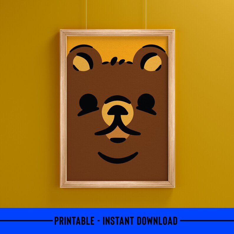 Póster imprimible de dibujos animados del animal 'Oso Grizzly' - Etsy ...