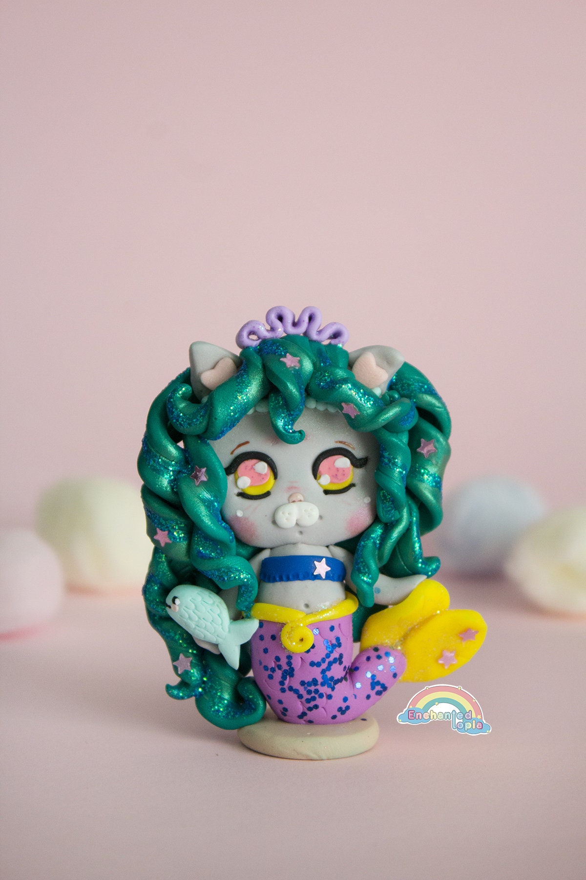 Mermay Chubby baby art toy polymer yumi sculpture fantasy OOAK | Etsy