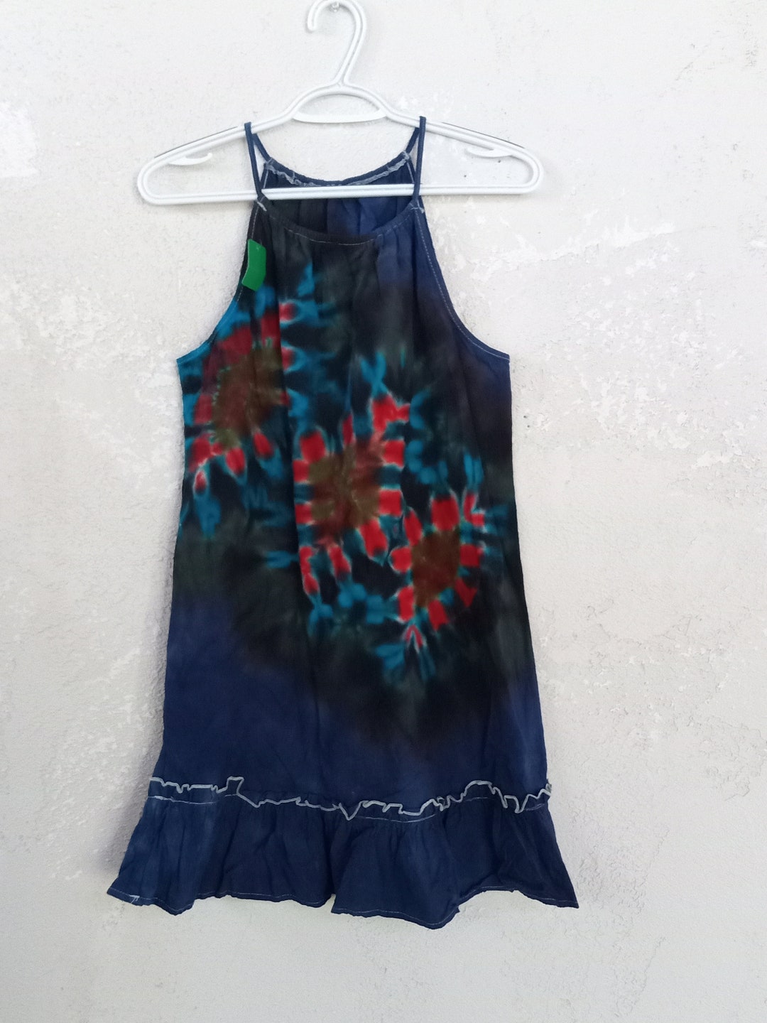Large Tie Dye Dress Women's,tie Dye Cotton Sundress Adult,tie Dye All ...
