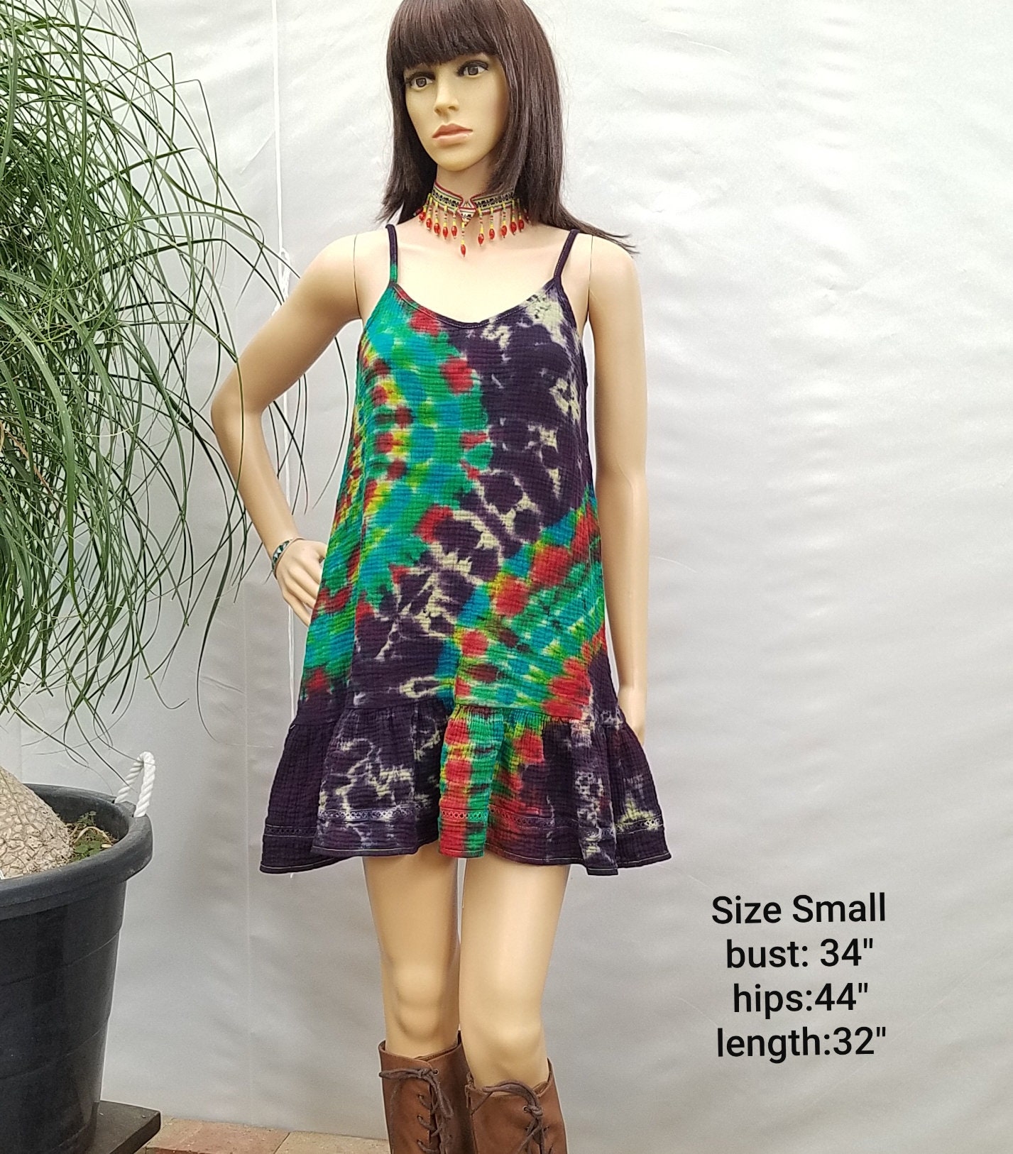 Purple Tie Dye Dress Sleeveless Small,tie Dye Dress Knee Length Soft ...