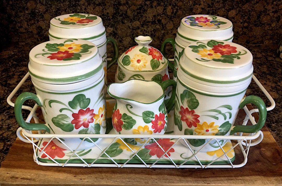 SET of 4 Temptations by Tara TEA INFUSER Mugs W/ Creamer Sugar Tray ...