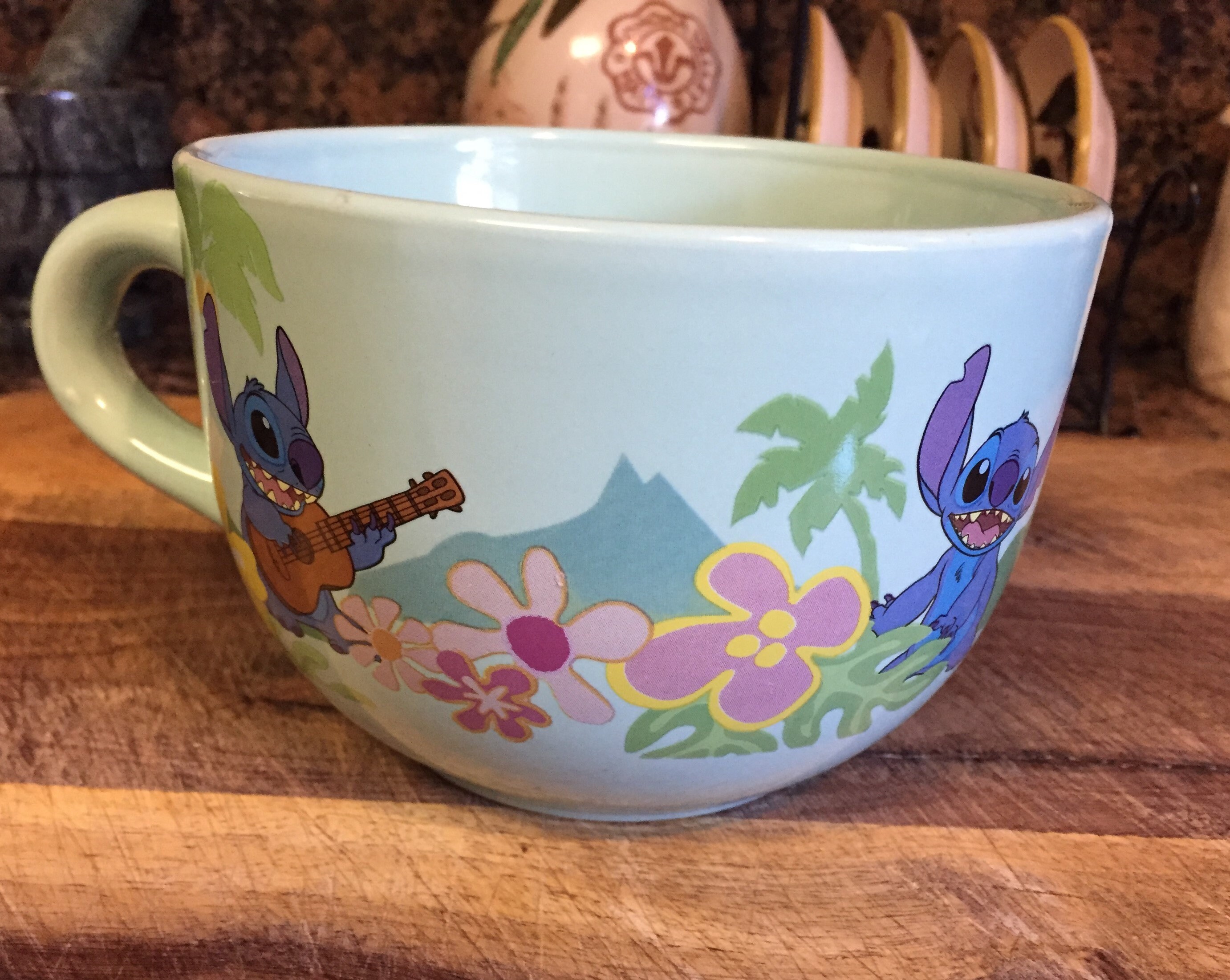 Disney LILO & STITCH Ohana Blue Oversized 3.5 Tall Coffee Cup Mug ...