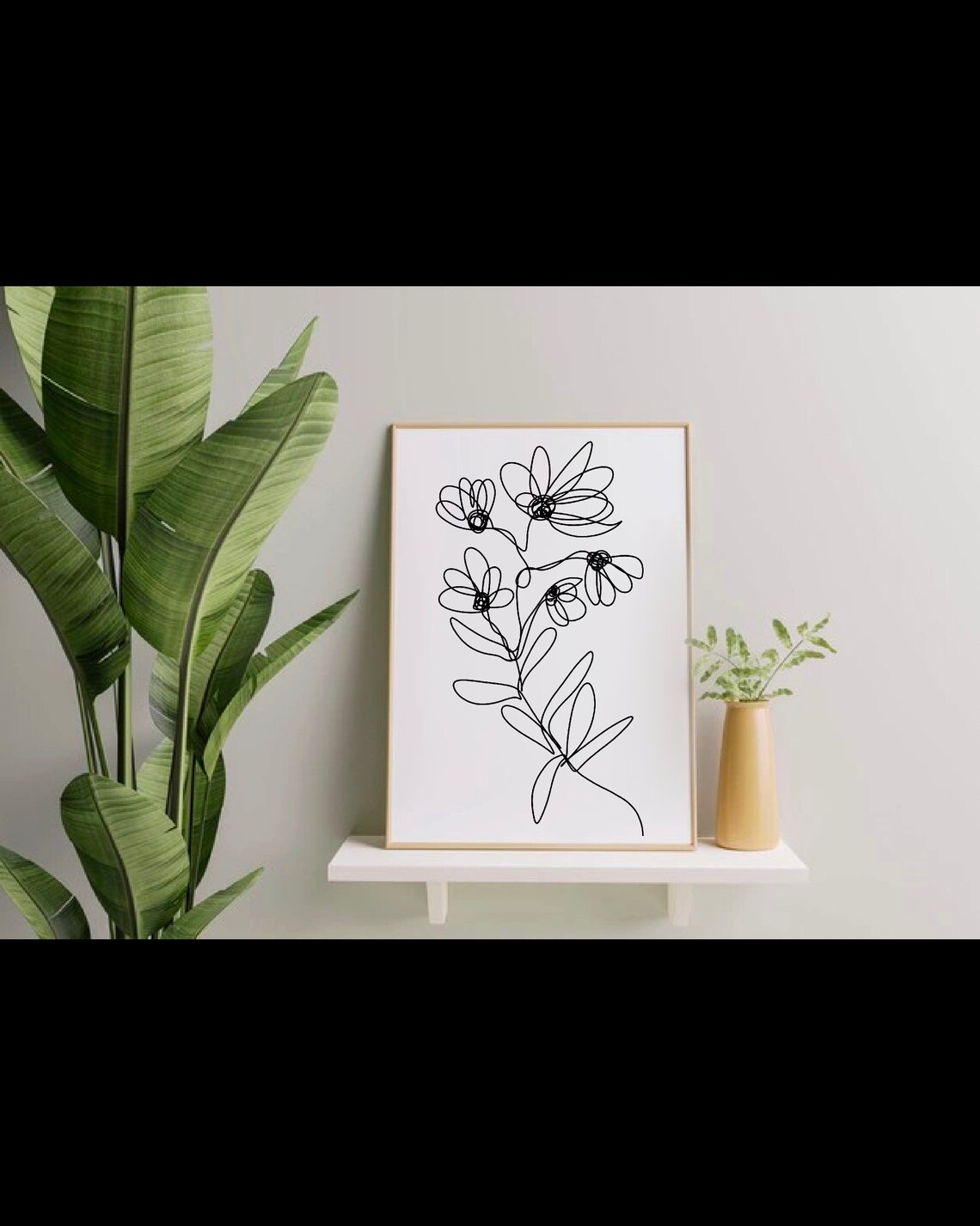 Set of 6 Minimalistic Flowers Plants Monstera Daisy Line Art - Etsy