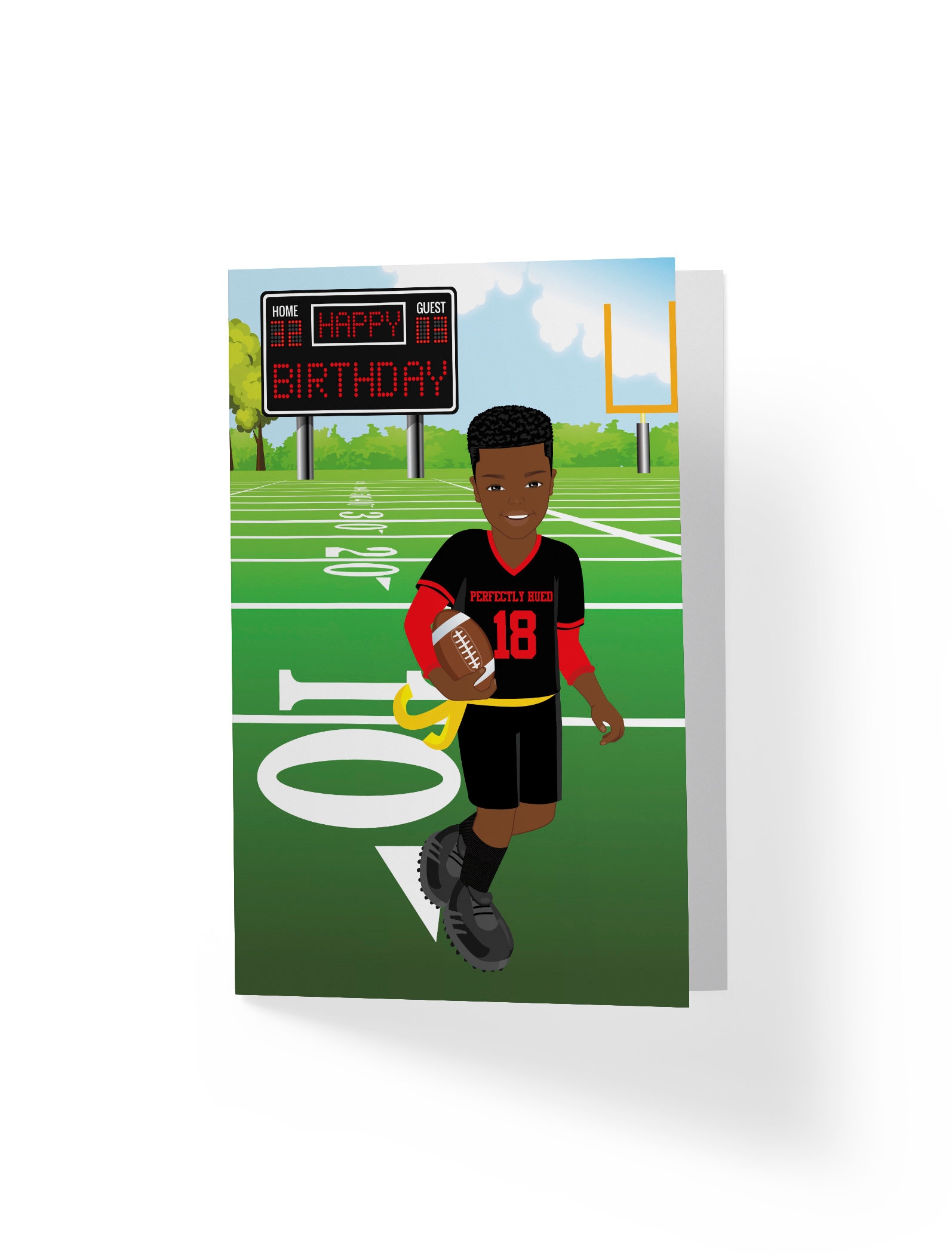 Football Birthday Card African American Boy Birthday Card Sports ...