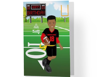 Football Birthday Card | African American Boy Birthday Card | Sports ...