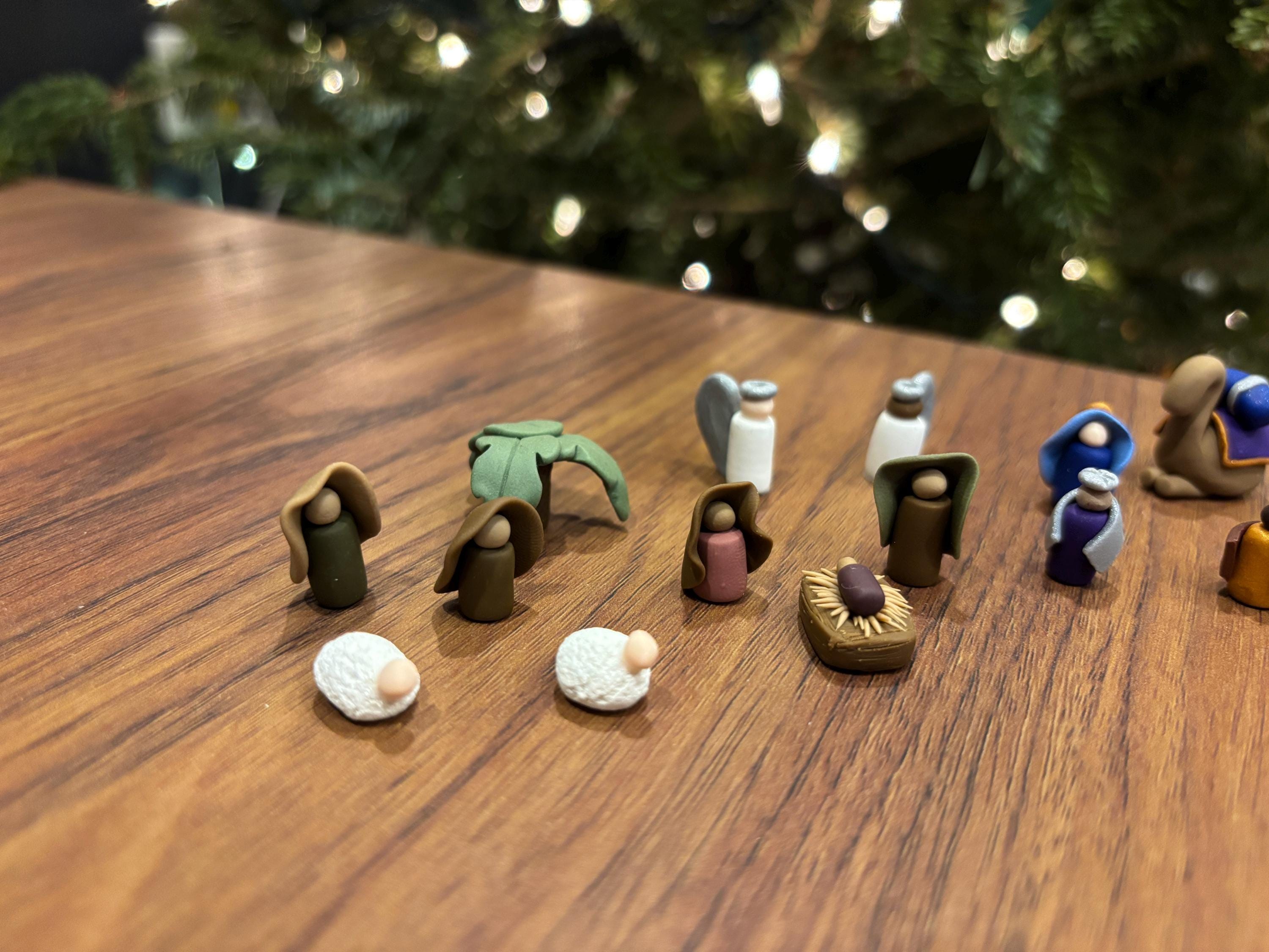 Miniature Polymer Clay Nativity 14 Piece Set - Etsy
