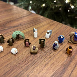 Miniature Polymer Clay Nativity 14 Piece Set - Etsy