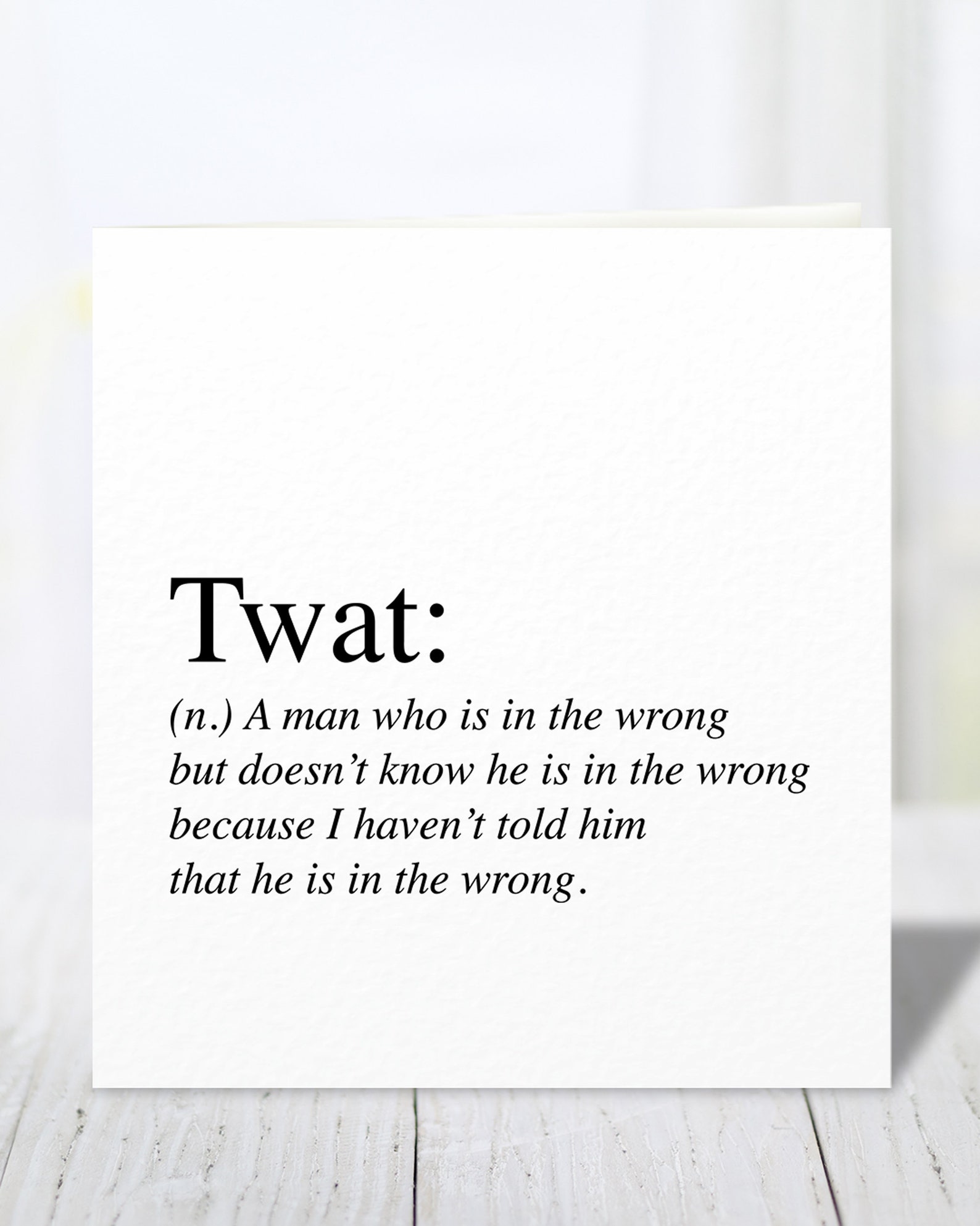 Twat Definition Style Dictionary Style Card Funny Card | Etsy