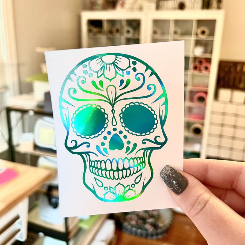 Floral Skull Vinyl Stickers - Etsy