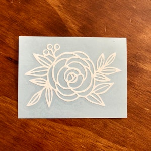 Rose Sticker, Rose Decal, Flower Sticker, Floral Car Window Decal, Rose ...