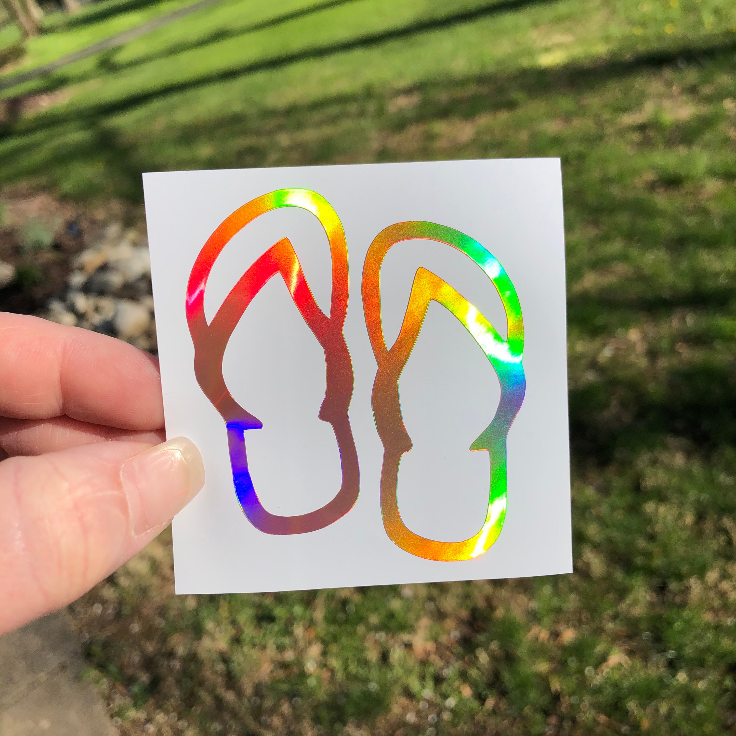 Flip-flop Sticker, Permanent Beach Vinyl Decal - Etsy