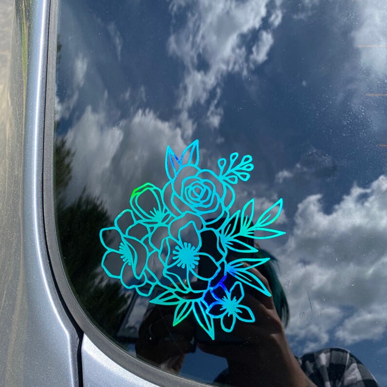 Floral Sticker Floral Decal Floral Bouquet Car Window Decal - Etsy