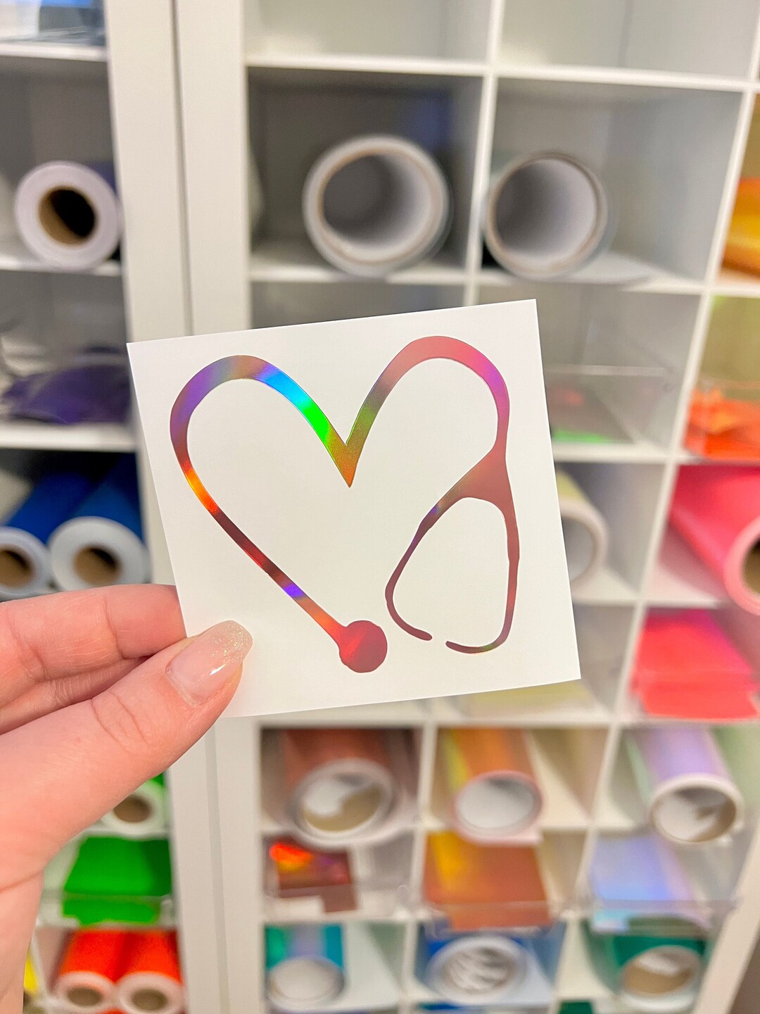 Stethoscope Heart Sticker, Stethoscope Decal, Heart Car Window Decal ...