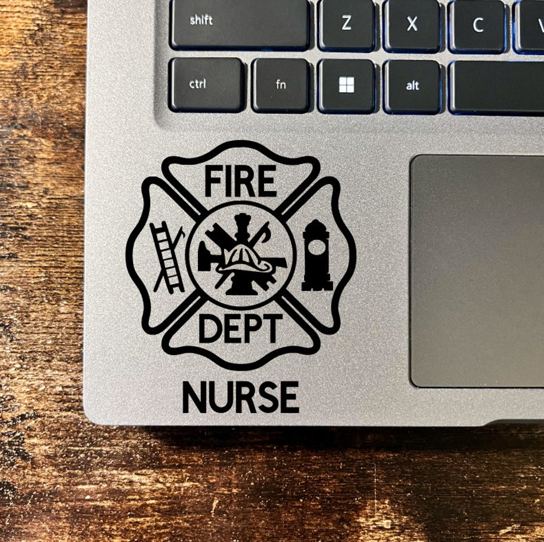 Fire Dept Nurse Sticker, Fire Dept Decal, Firefighter Car Window Decal ...