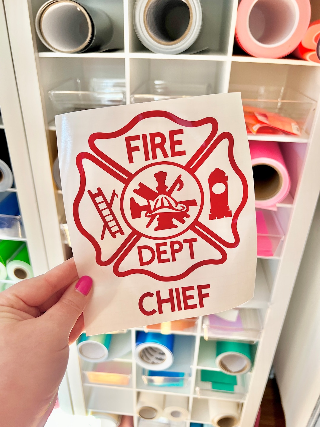 Fire Dept Chief Sticker, Fire Dept Decal, Firefighter Car Window Decal ...