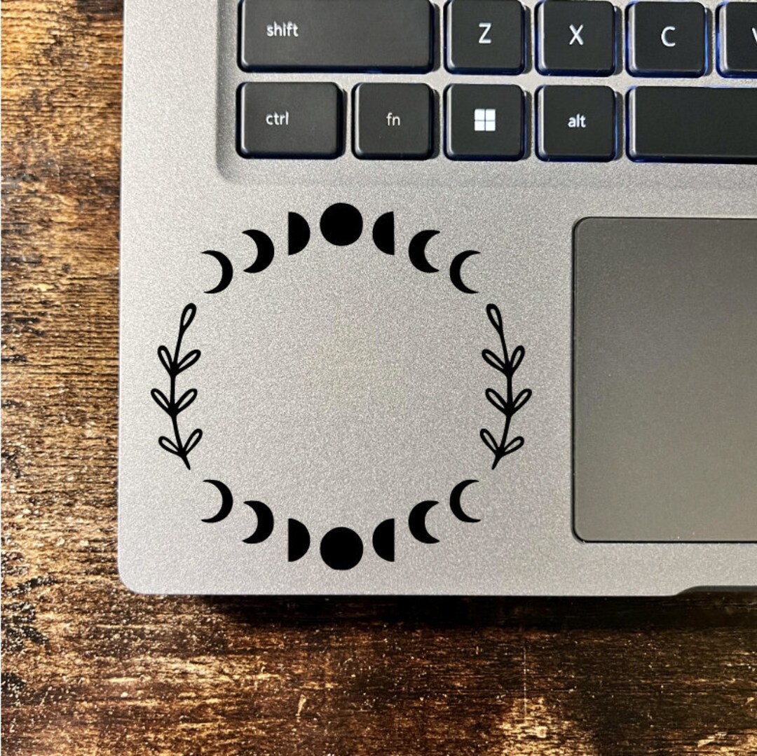 Crescent Moon Sticker, Floral Moon Decal, Moon Car Window Decal, Moon ...