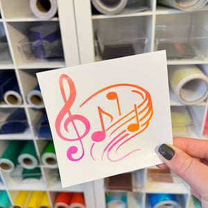 Music Sticker, Music Decal, Treble Clef Car Window Decal, Music Note ...