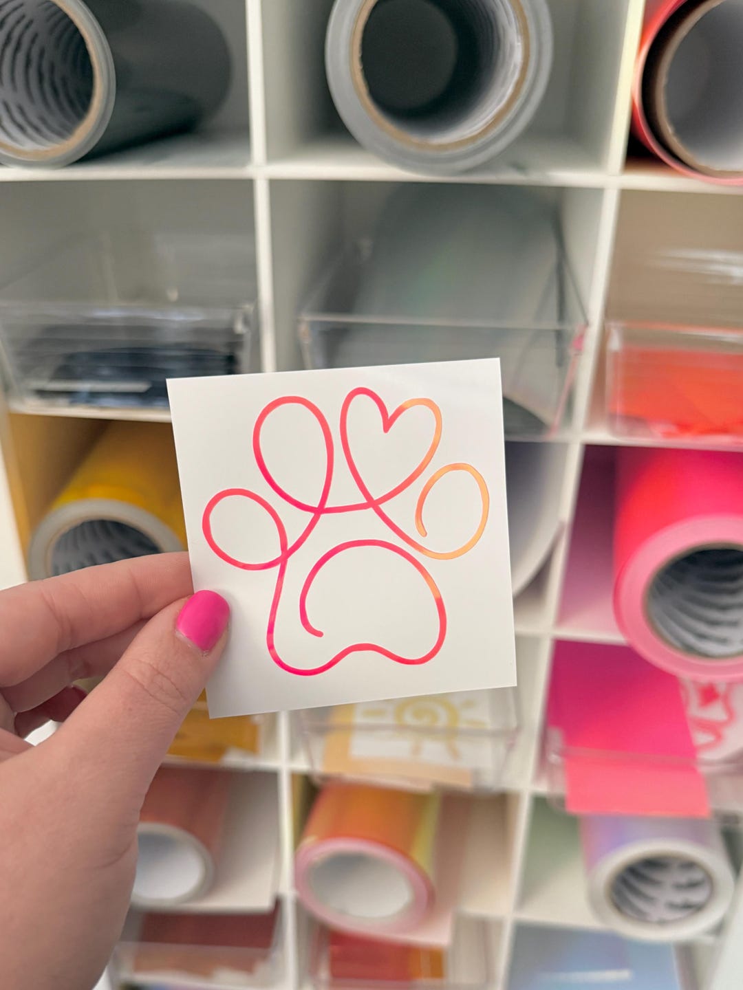 Heart Paw Paw Print Sticker, Permanent Vinyl Decal - Etsy