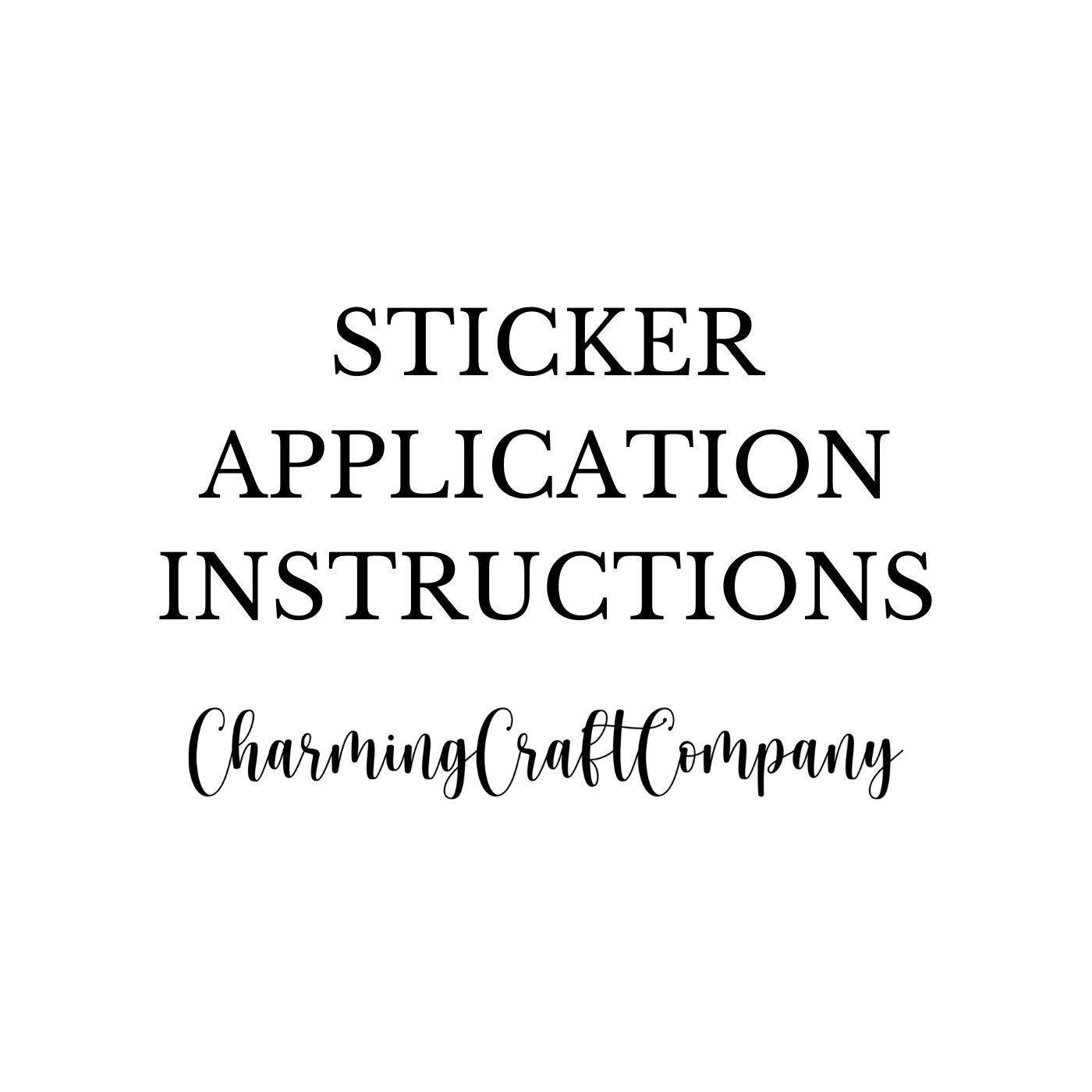 STICKER APPLICATION INSTRUCTIONS - Etsy