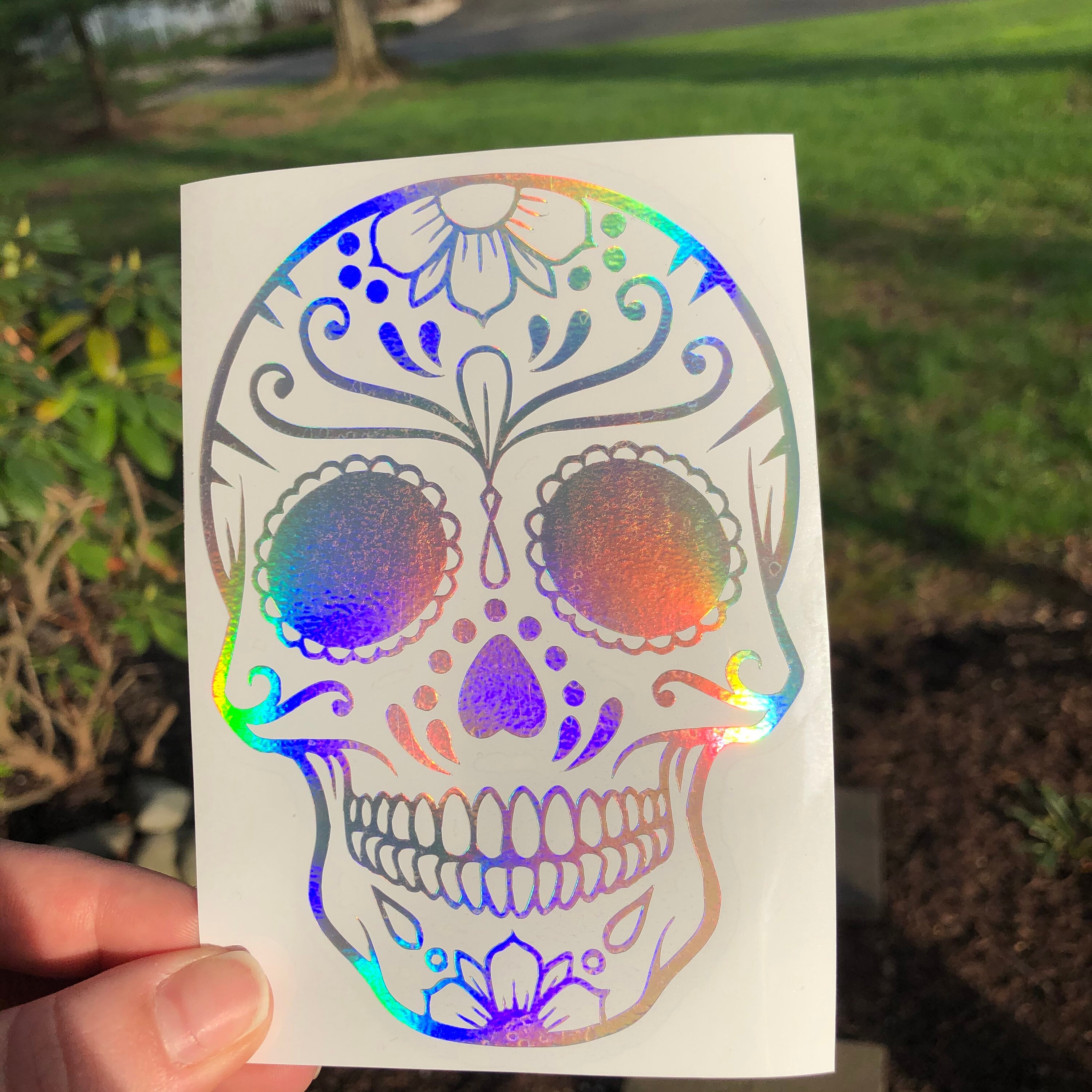 Sugar Skull Sticker Sugar Skull Skull Decal Skull Car Window Etsy Uk