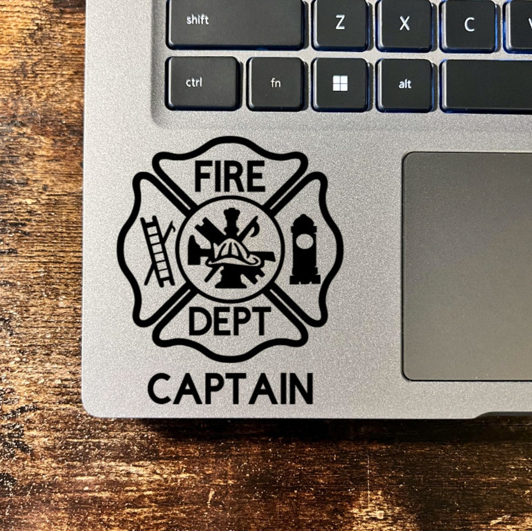 Fire Dept Captain Sticker, Fire Dept Decal, Firefighter Car Window ...
