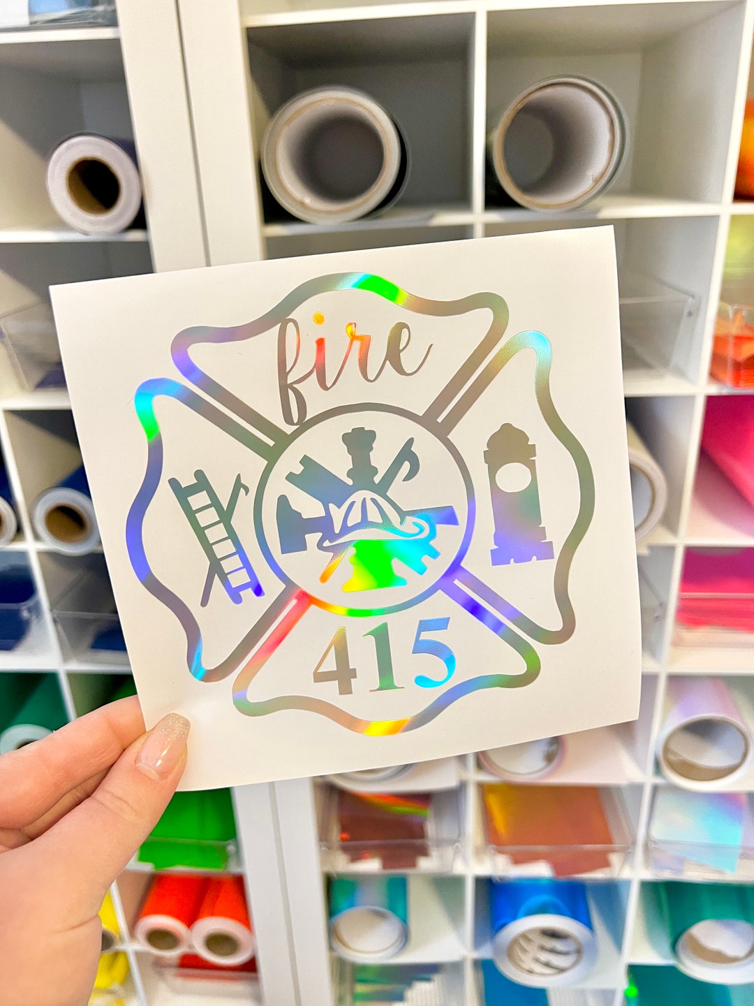 Fire Sticker, Fire Badge Number Decal, Fire Station Sticker ...