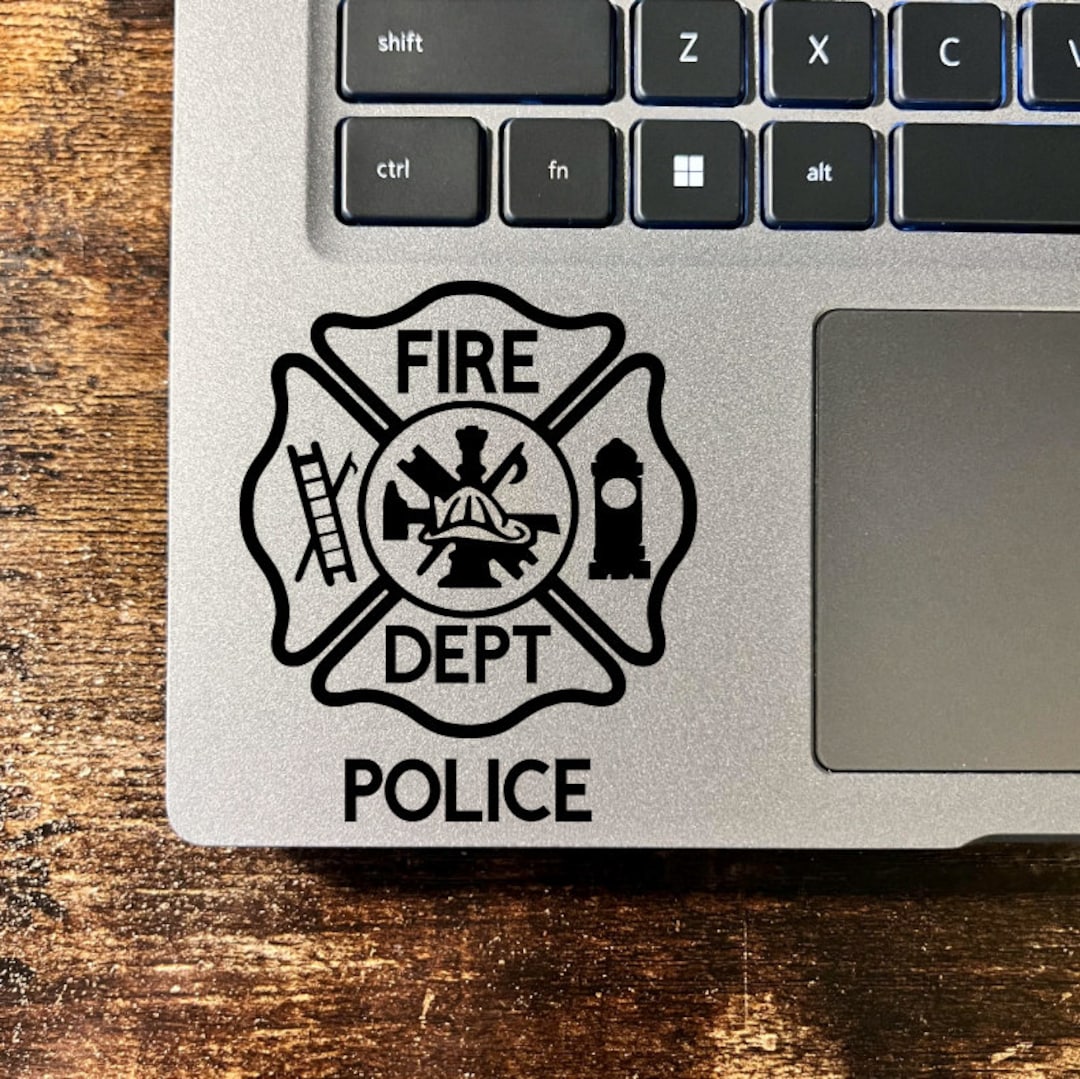 Fire Dept Police Sticker, Fire Dept Decal, Firefighter Car Window Decal ...