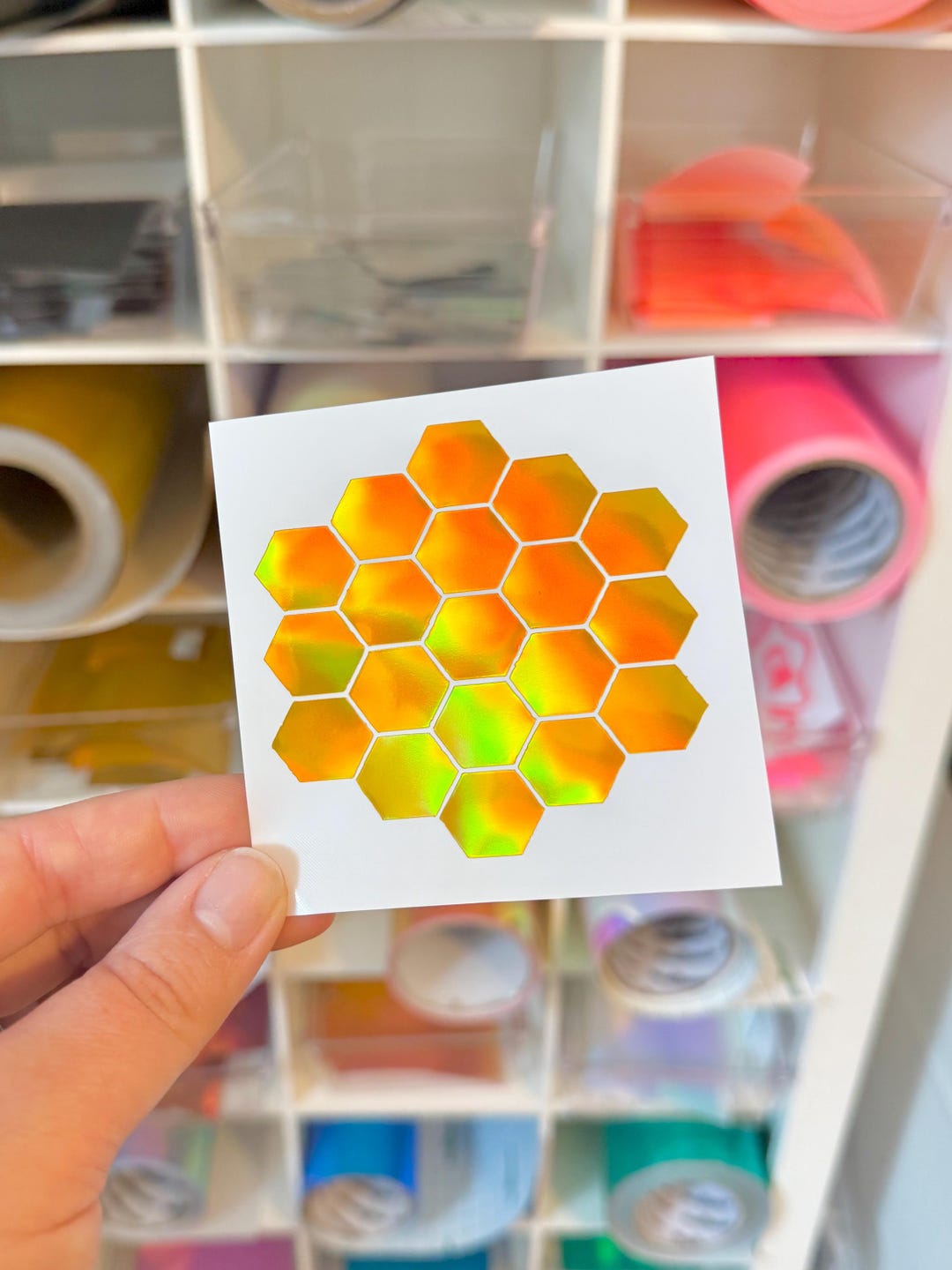 Honeycomb Sticker, Bee Permanent Vinyl Decal - Etsy