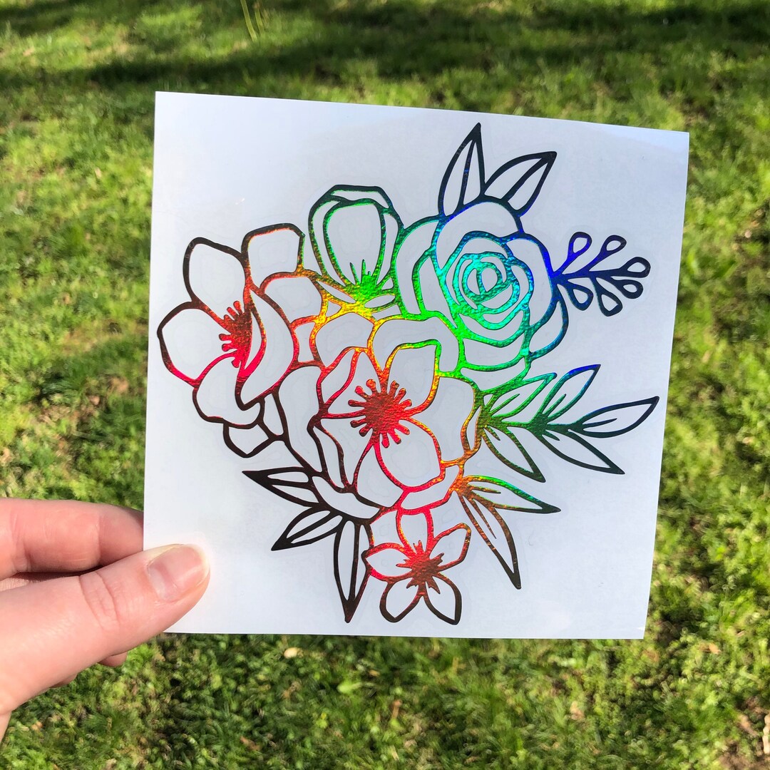 Floral Sticker, Floral Decal, Floral Bouquet Car Window Decal, Floral ...
