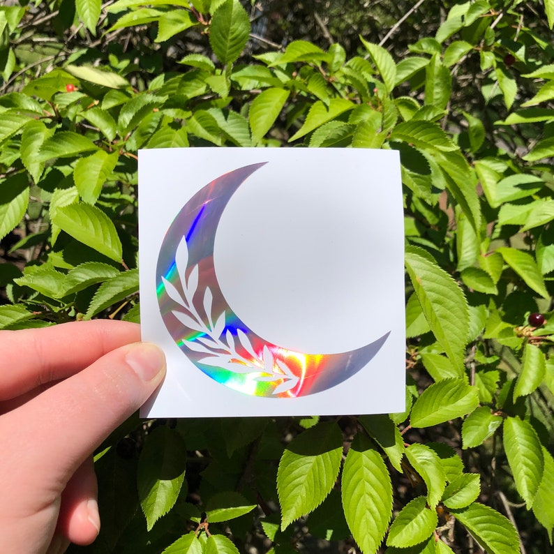 Crescent Moon Sticker Floral Moon Decal Moon Car Window - Etsy