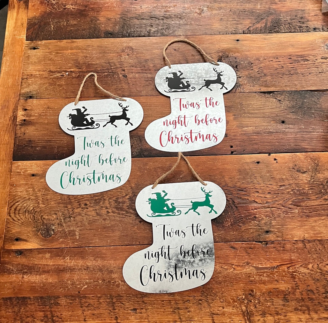 Christmas Stocking Sign, Front Door Decor, Welcome Door Sign, Farmhouse ...