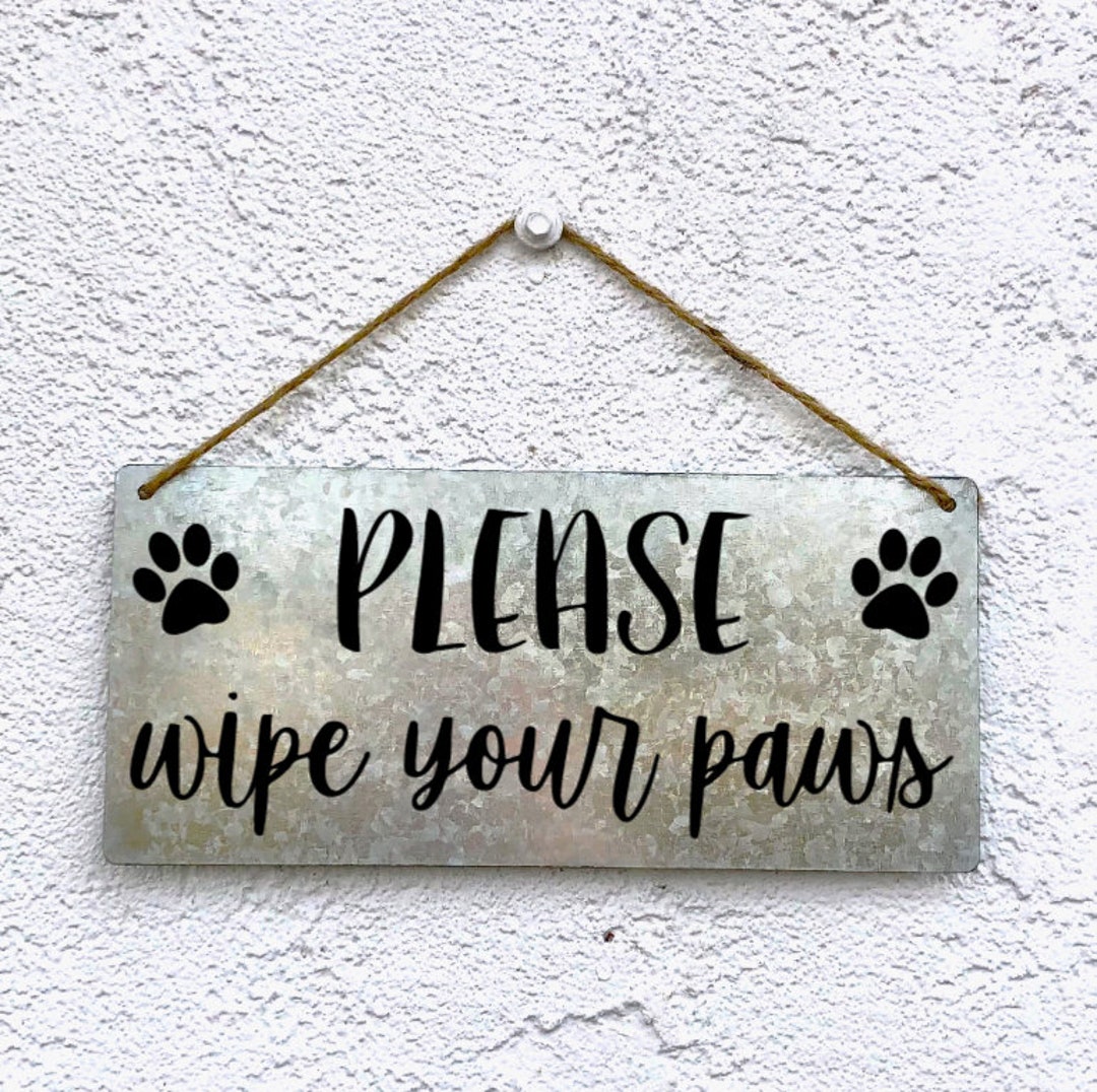 Wipe Your Paws Sign, Front Door Decor, Farmhouse Metal Sign, Front Door ...