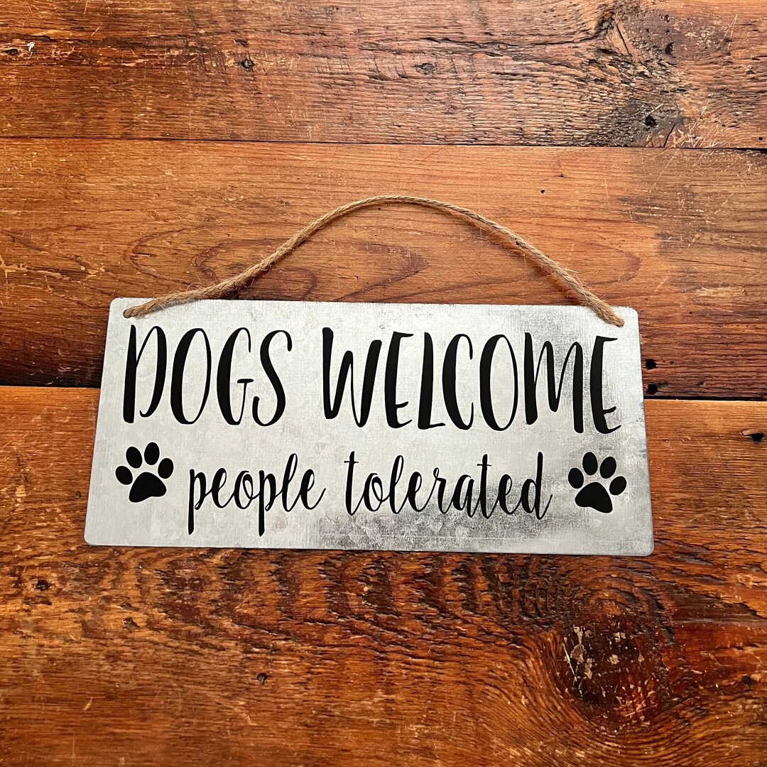 Dogs Welcome Sign, Front Door Decor, Welcome Door Sign, Farmhouse Metal ...