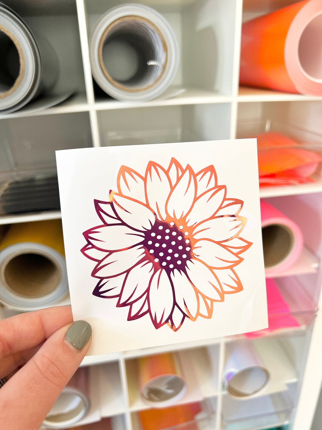 Sunflower Sticker, Sunflower Decal, Floral Car Window Decal, Sunflower ...