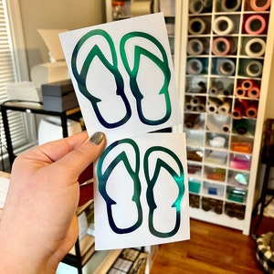 Flip-flop Sticker, Permanent Beach Vinyl Decal - Etsy